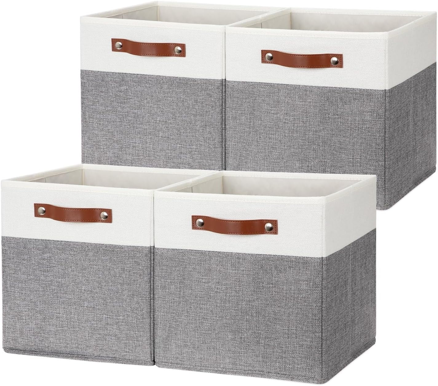 Fabric Storage Cubes 12x12 Cube Storage Bins, Set of 4, Decorative Cube ...