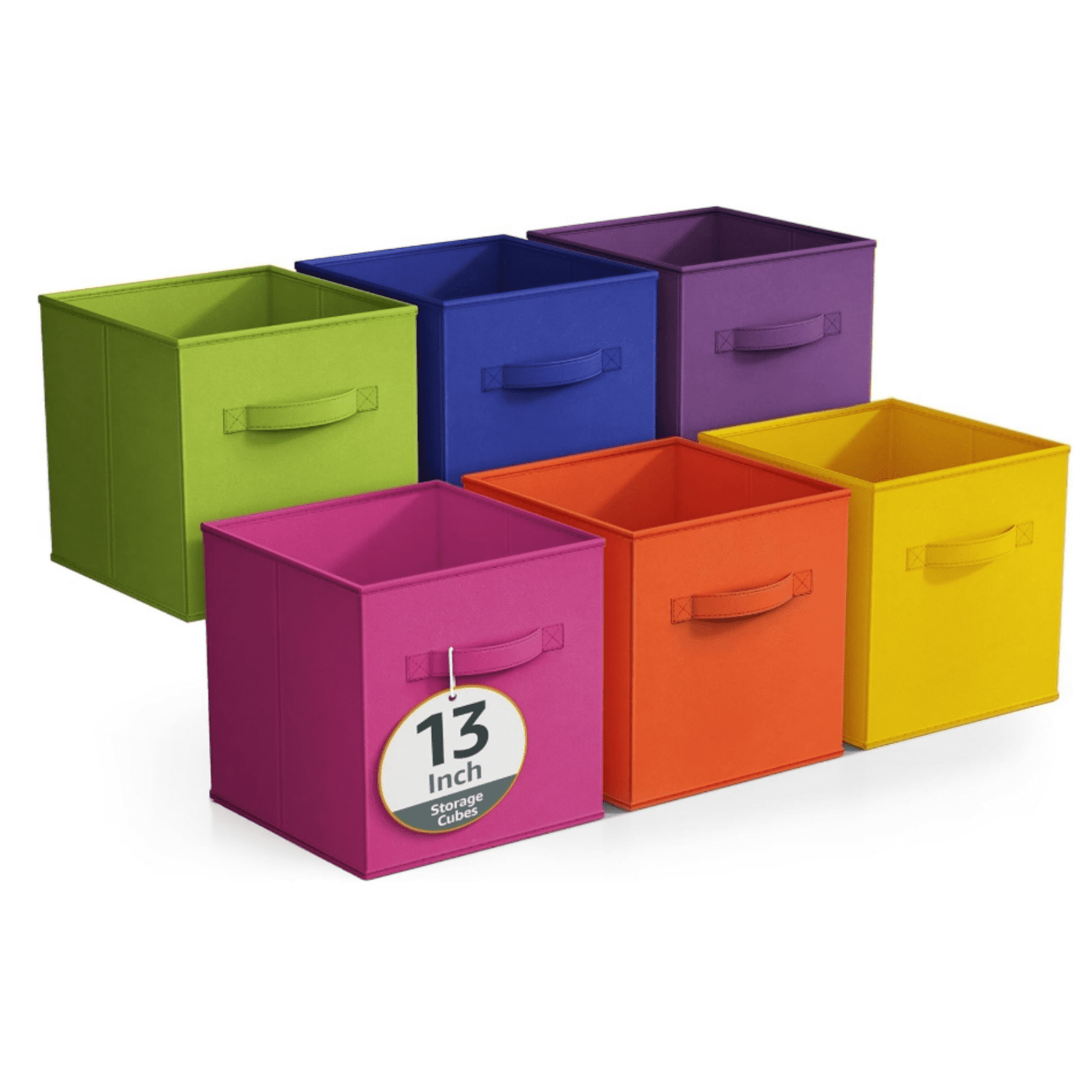 Fabric Storage Cubes - 6 Foldable Storage Bins for Organizing Pantry ...
