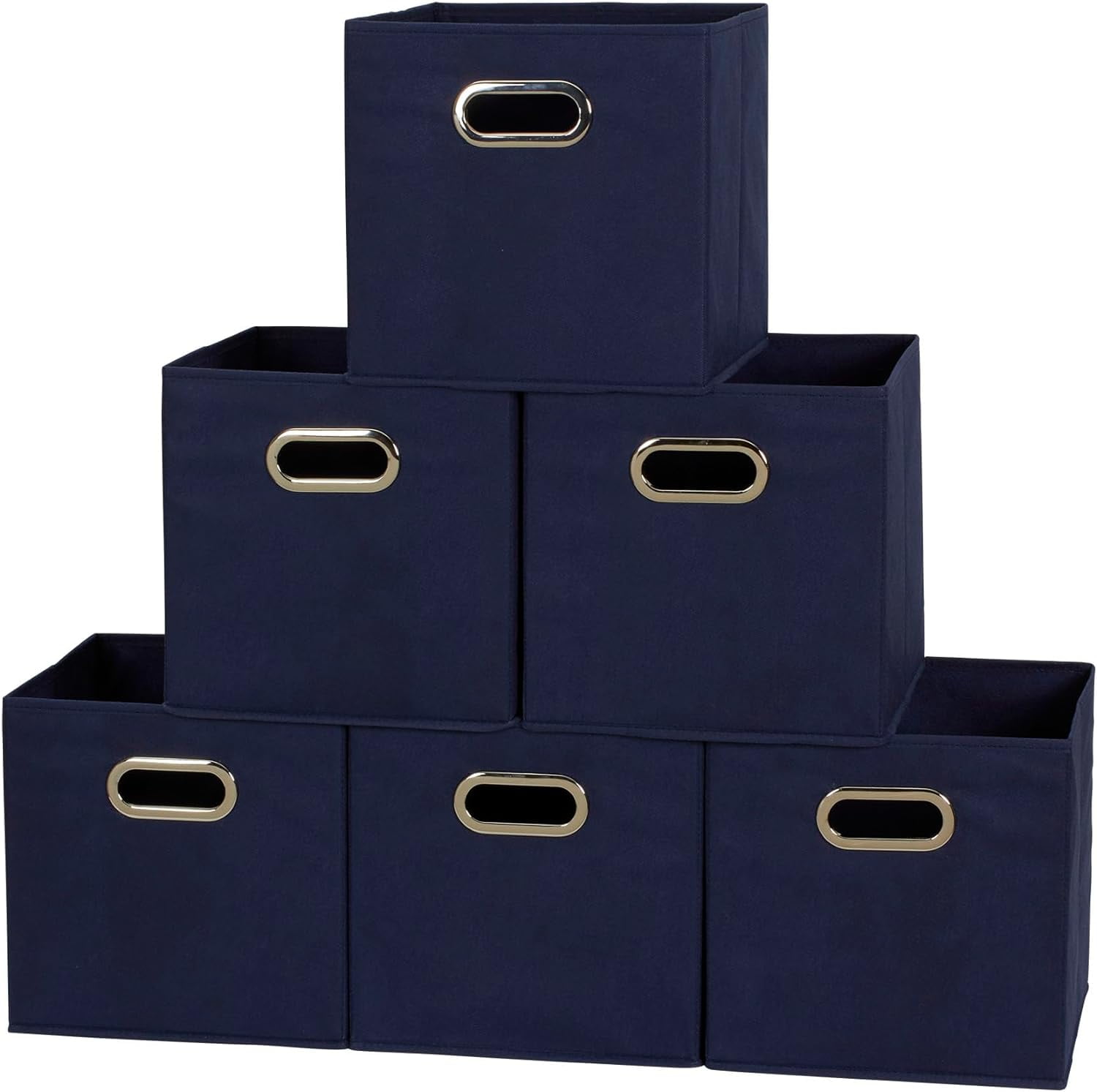 Fabric Storage Cubes 6 Pack – 11x11x11 Foldable Non-Woven Bins with ...