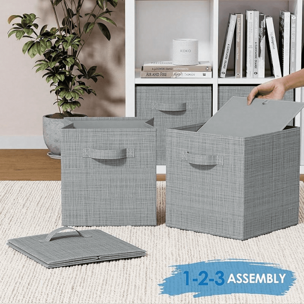 Fabric Storage Cubes For Cube Organizer - 8 Pack Heavy Duty Black ...