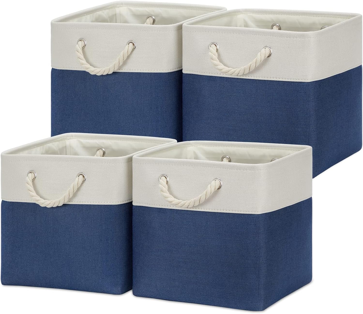 Fabric Storage Cubes for Organizing 4Pack Blue Fabric Storage Basket 12 ...