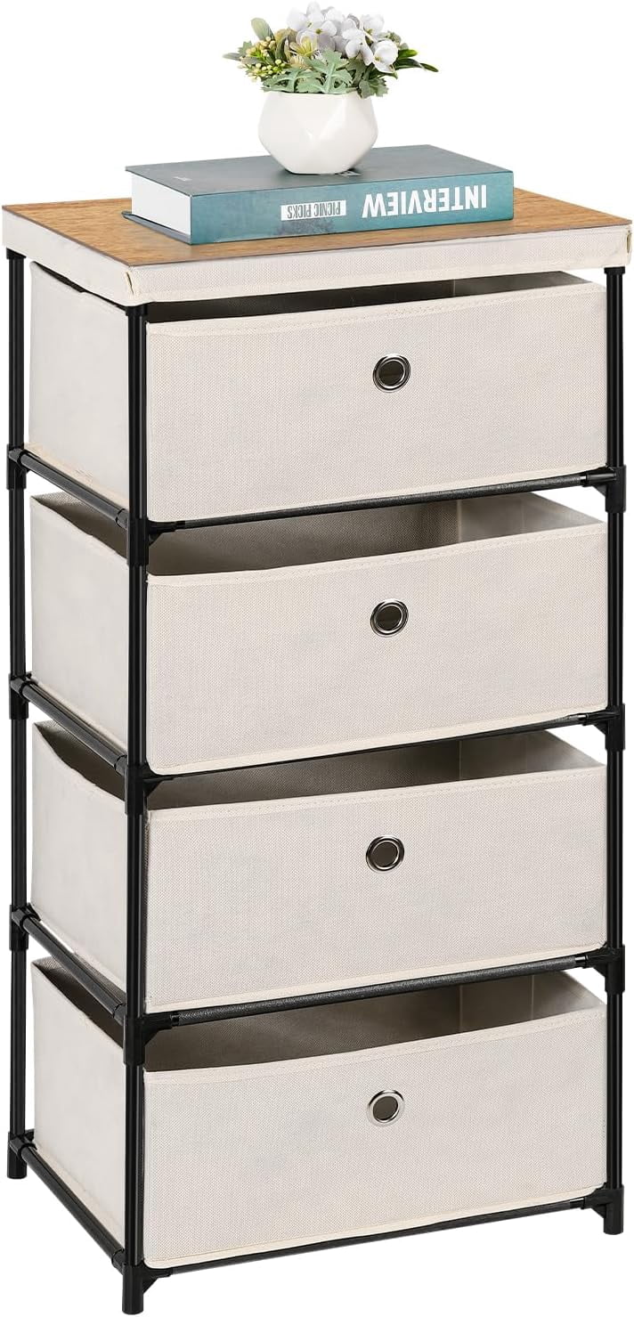 Fabric Storage Dresser with Drawers, 4 Drawers Clothes Organizer and ...