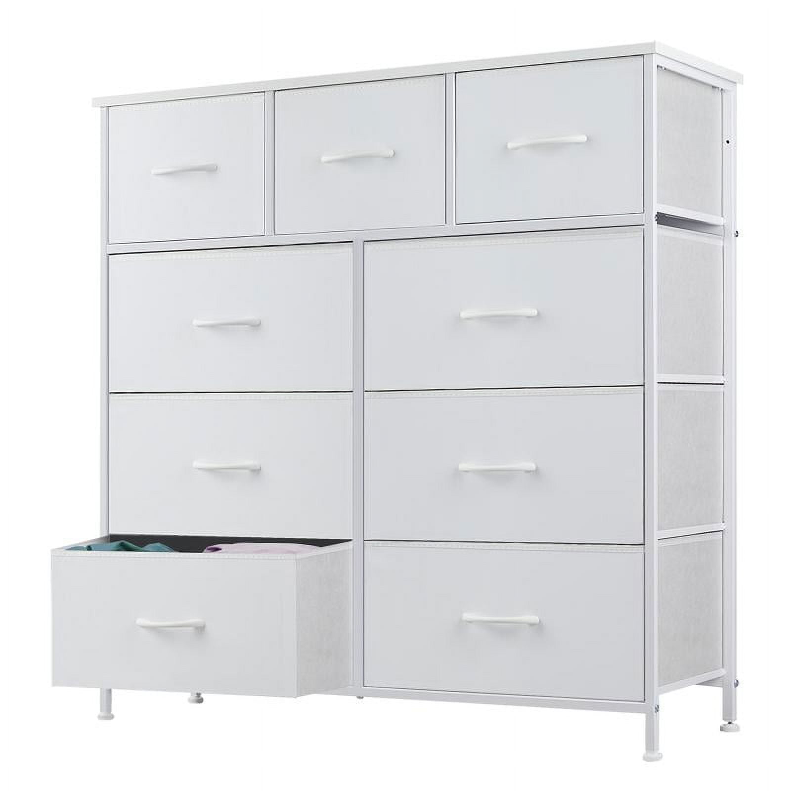 Fabric Storage Tower with 9 Drawers, Bedroom Drawer Dresser Organizer ...