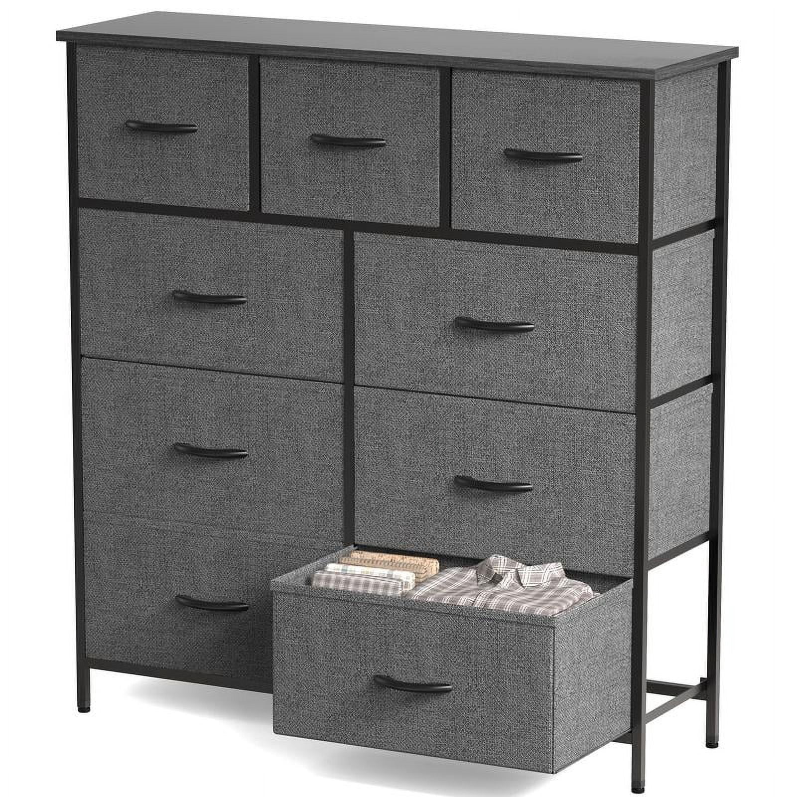 Fabric Storage Tower with 9 Drawers, Bedroom Drawer Dresser Organizer ...