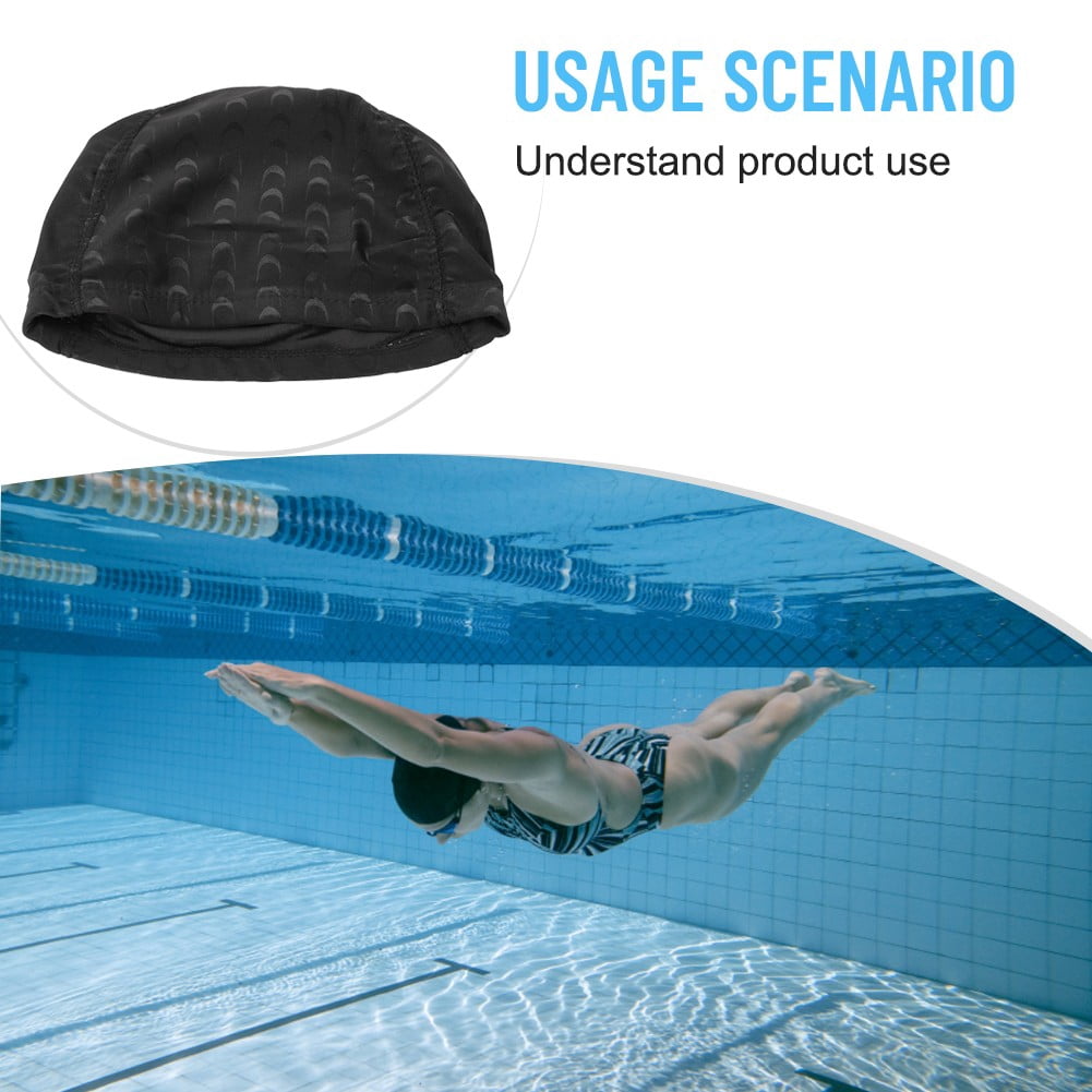 Fabric Swimming Cap Swiming Pool Protect Hair Ears Cap for Women Men ...