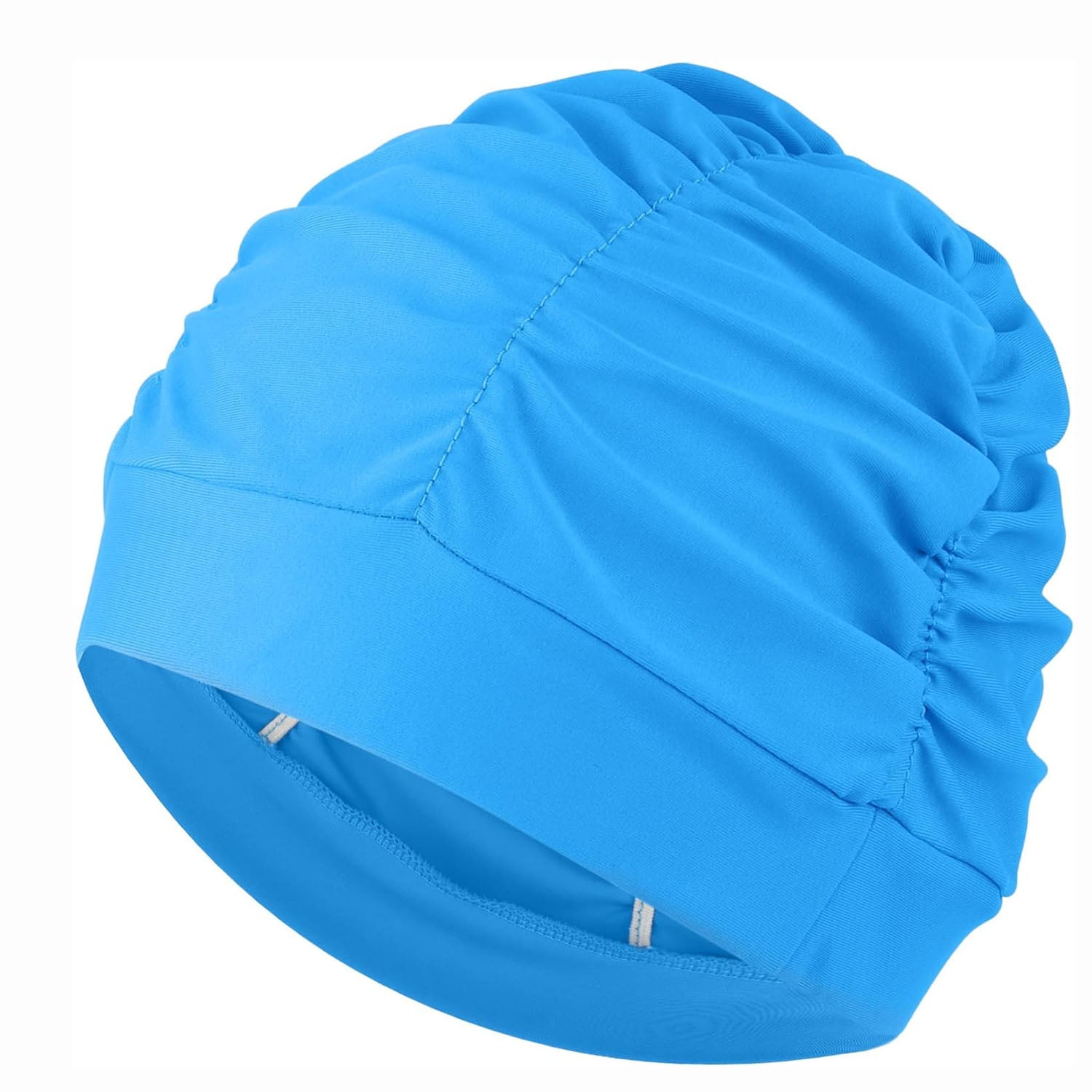 Fabric Swimming Caps for Women - Swim Cap - Pleated Elastic Comfort ...