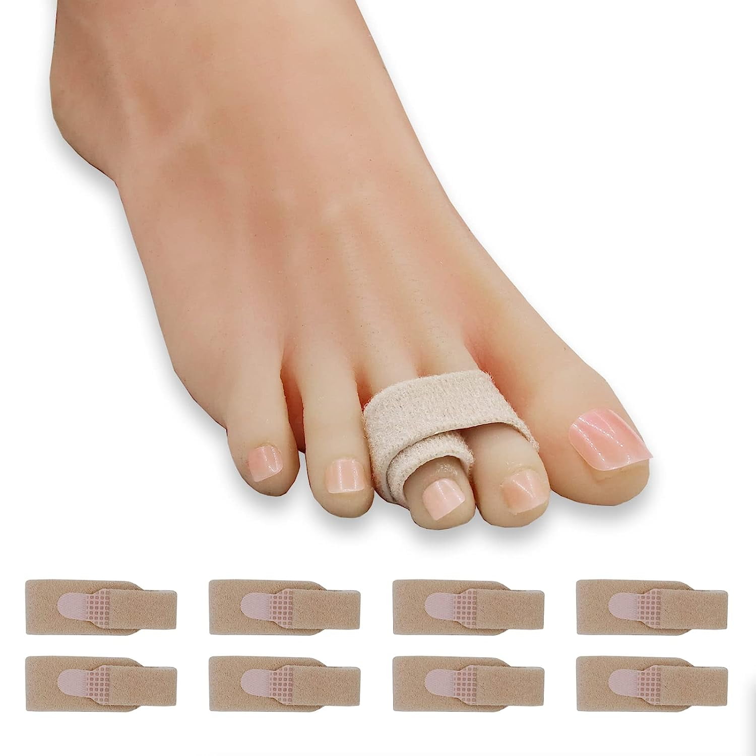 Fabric Toe Wraps for Women and Men, 8 Pack of Toe Splints for Broken ...
