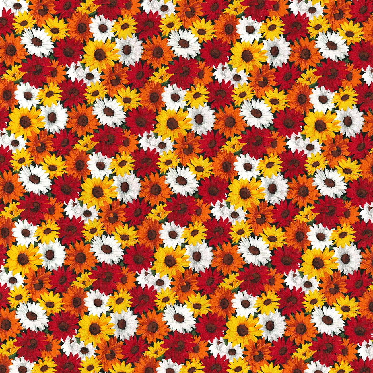 Fabric Traditions 44" x 1 yd 100% Cotton Packed Daisy Craft Fabric, Red ...