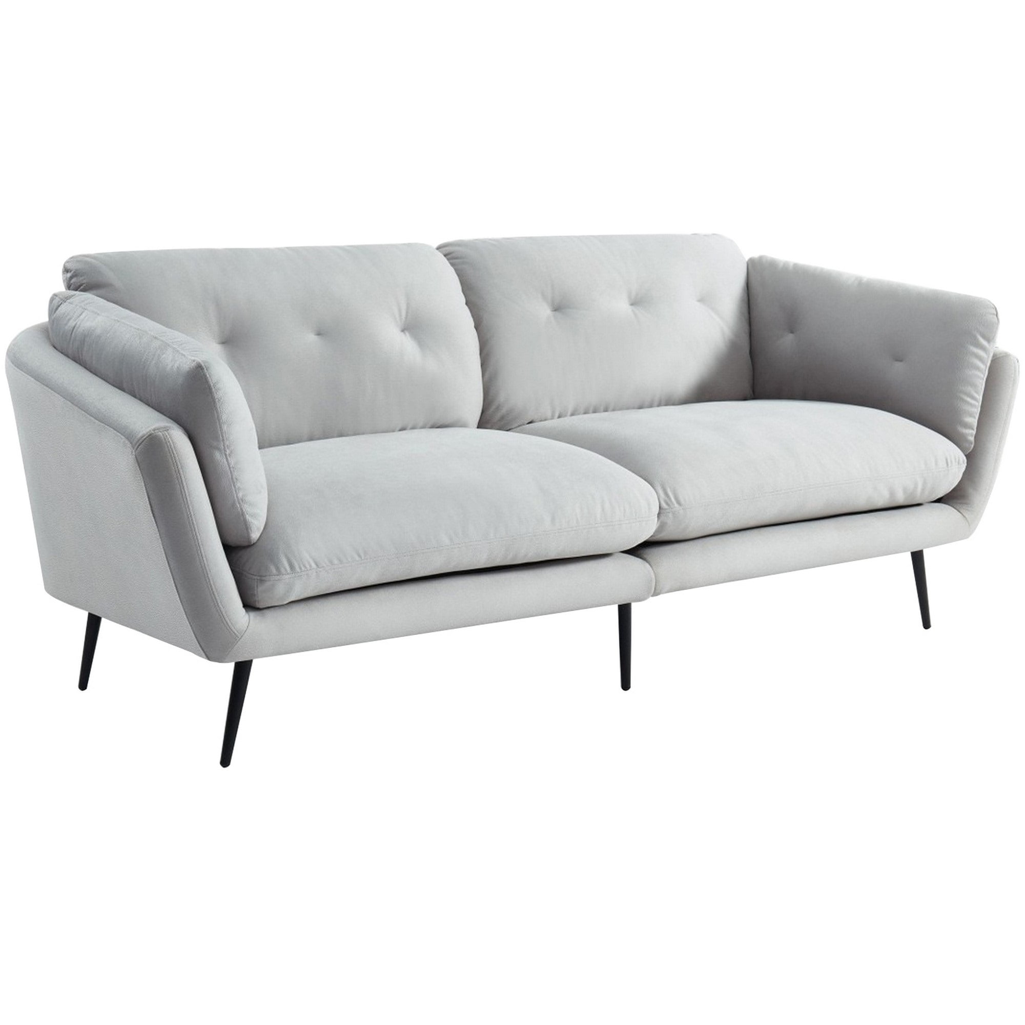 Fabric Tufted Back Sofa with Sloped Arms, Light Gray - Walmart.com