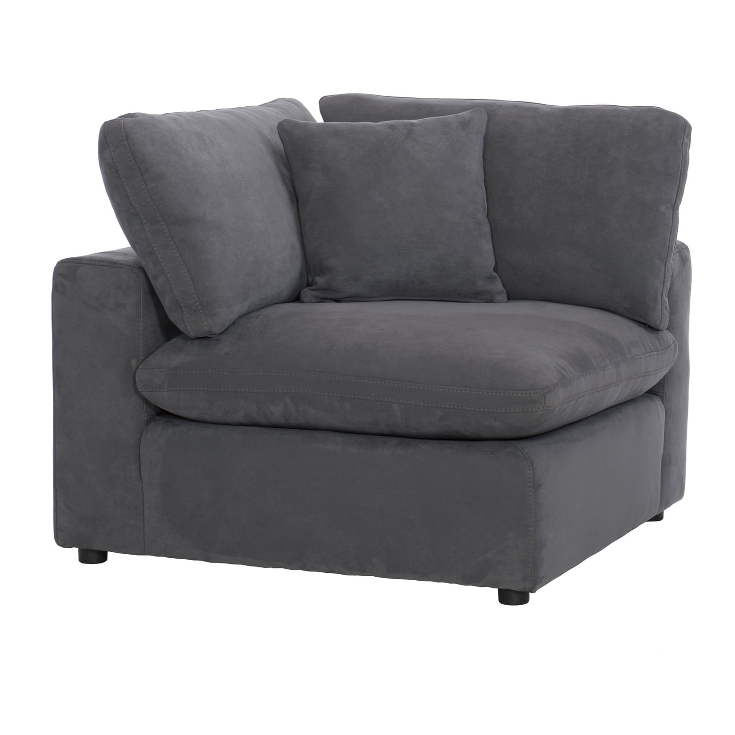 Benjara Fabric Upholstered Corner Seat with Reversible Back and Seat ...