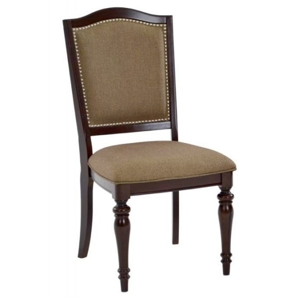 Fabric Upholstered Counter Height Wooden Side Chair Set Of 2 Beige