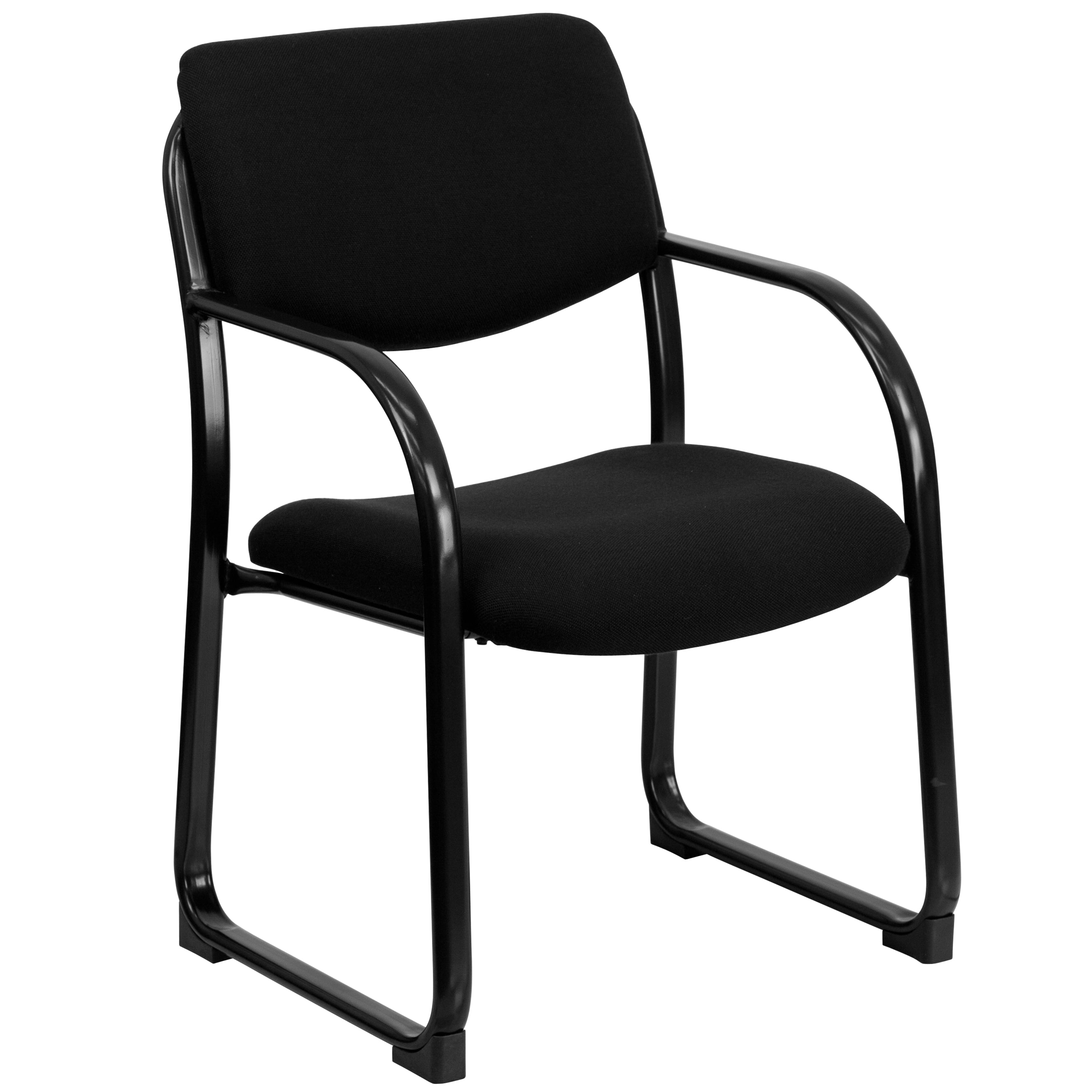Flash Furniture Richie Black Fabric Executive Side Reception Chair with ...