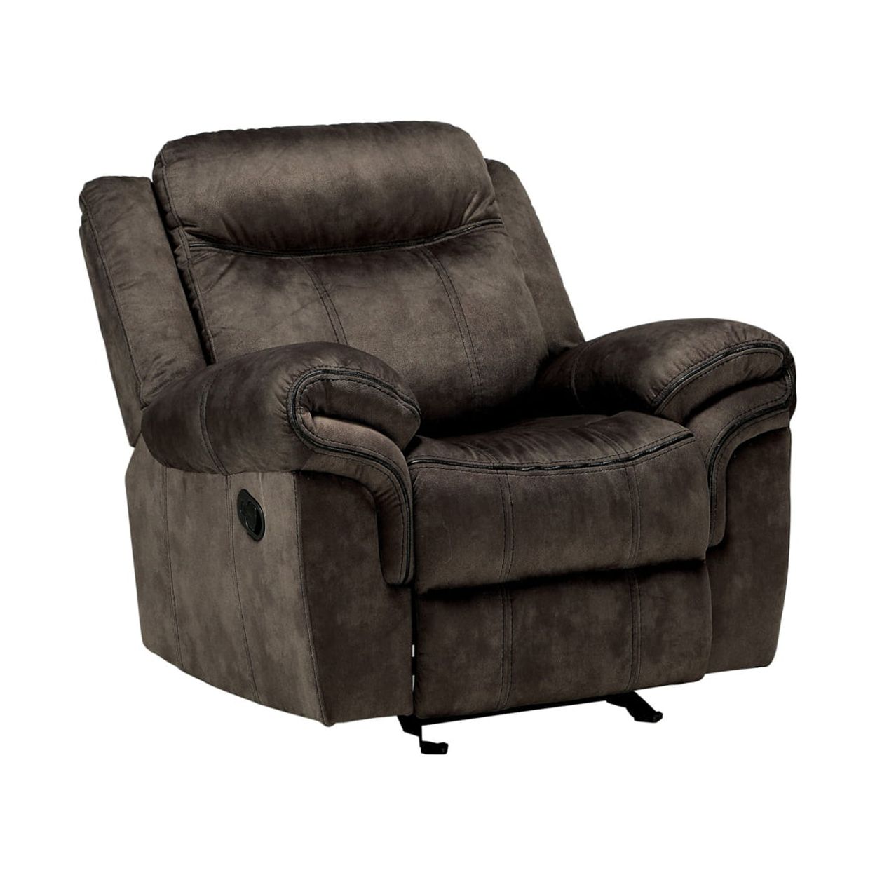 Fabric Upholstered Metal Reclining Club Chair with Center Console, Gray ...