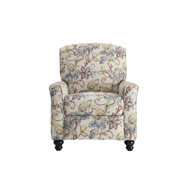 Fabric Upholstered Push Back Recliner Chair With Floral Print ...