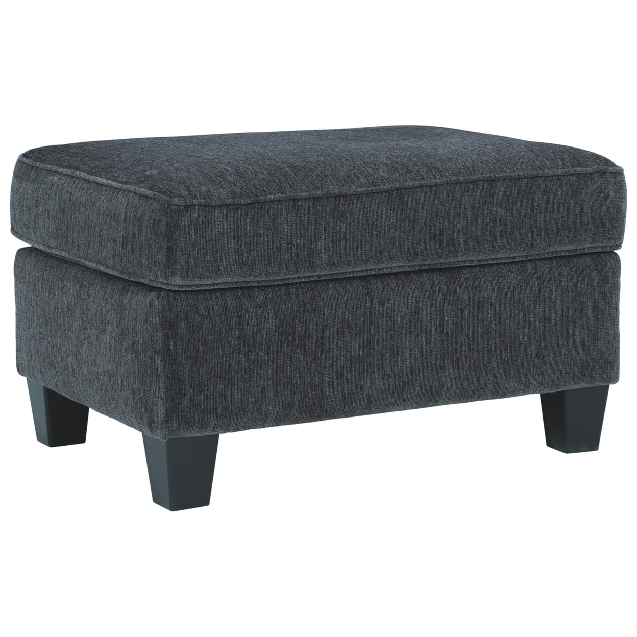 Fabric Upholstered Rectangular Ottoman with Tapered Block Legs, Gray ...