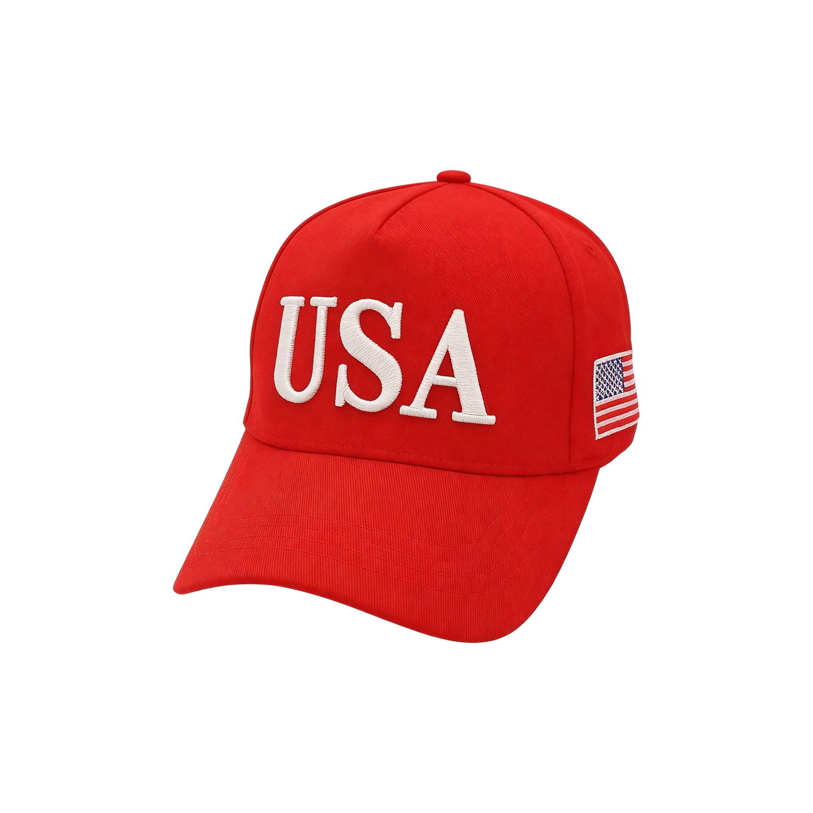 Fabric Usa Baseball Cap, Side Flag Patch, Black Cotton, 250Th ...