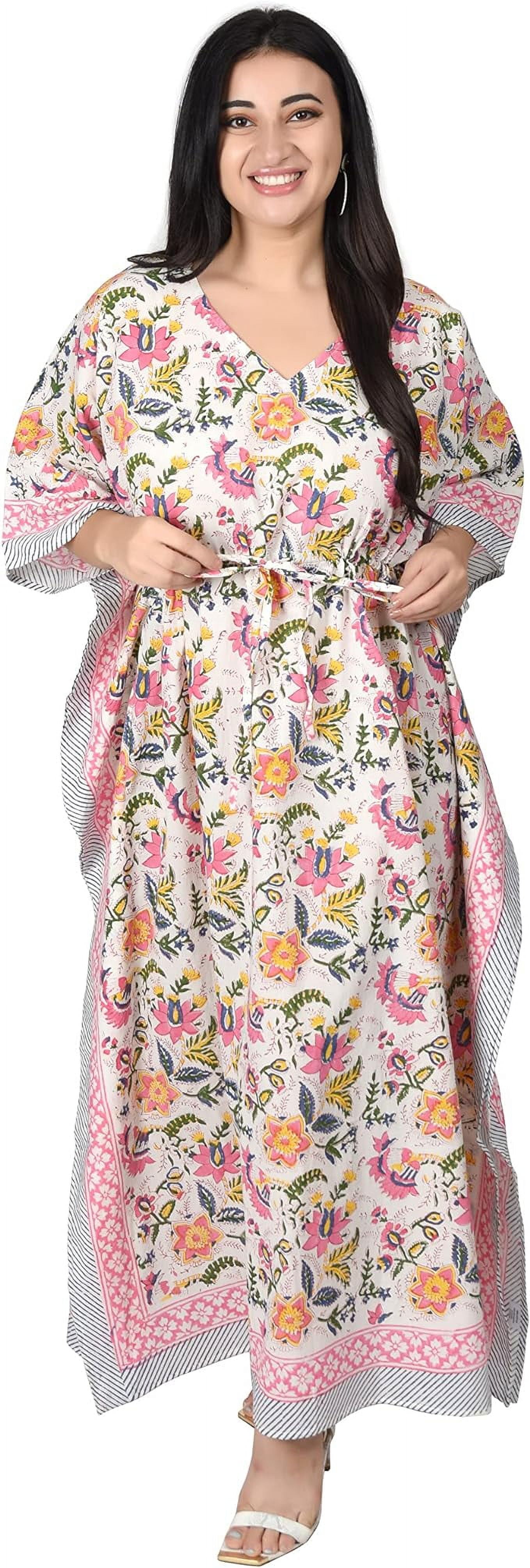 Fabric Venue Kaftan Dresses for Women - Sanganeri Ethnic Prints - Free ...