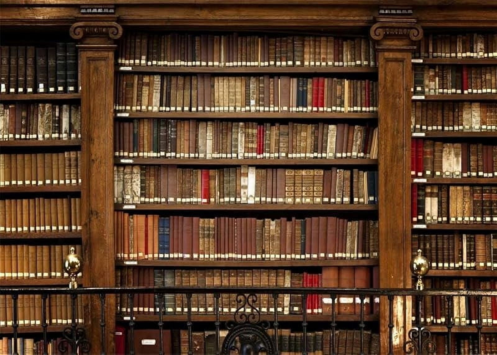 Fabric Vintage Bookshelf Backdrop Library Books Antique Book Racks ...