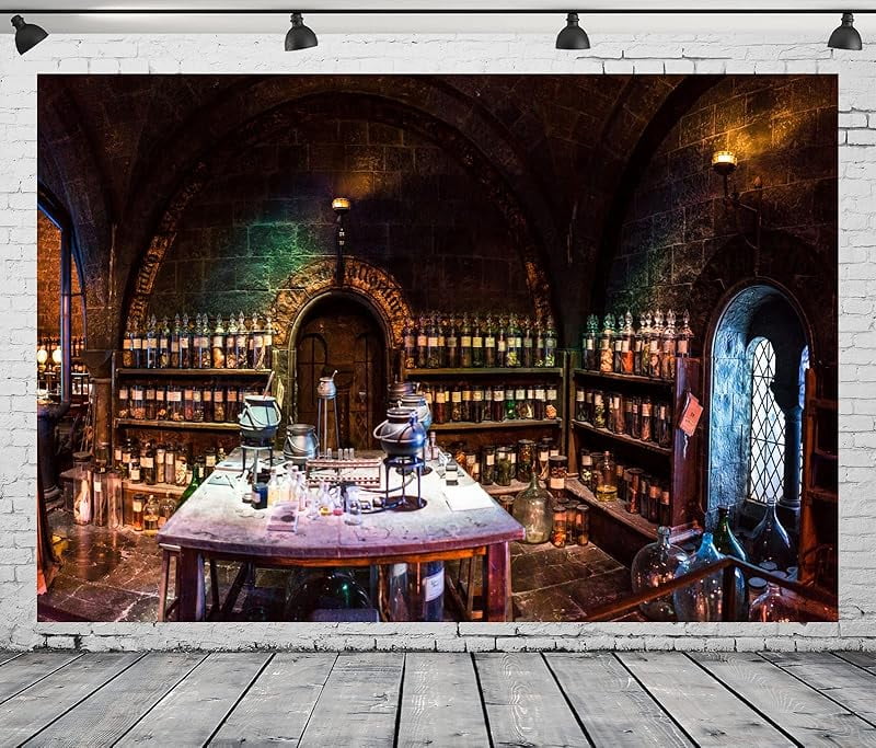 Fabric Vintage Chemistry Lab Backdrop Magic School Laboratory Potions ...