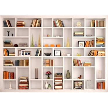 Vintage Library Backdrop Office Backdrop for Video Conference Bookcase ...