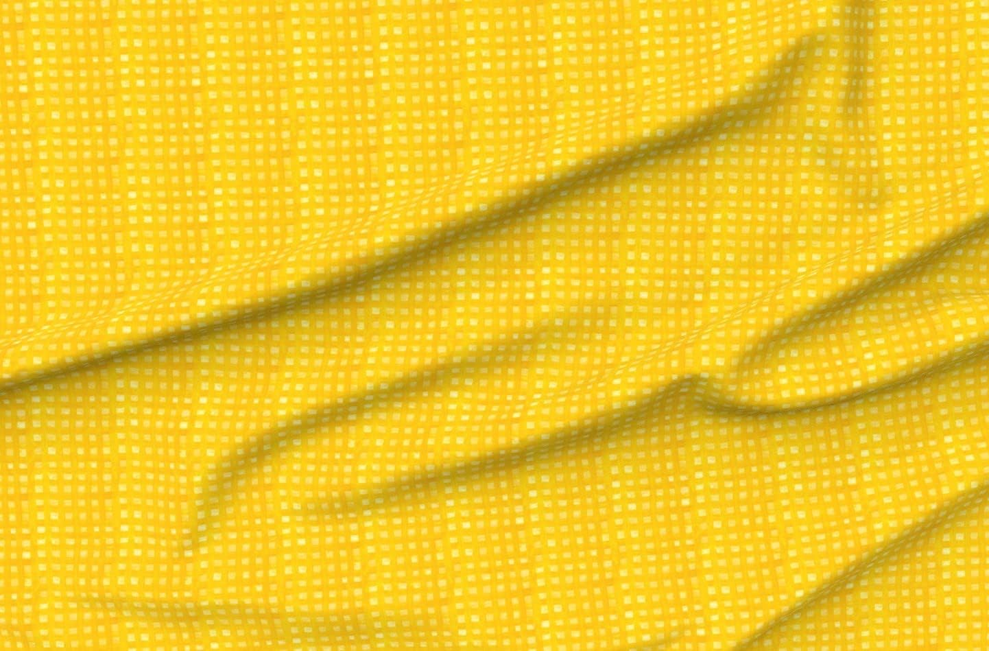 Fabric - Yellow Gingham Check Watercolor Girl Gender Neutral Printed on ...