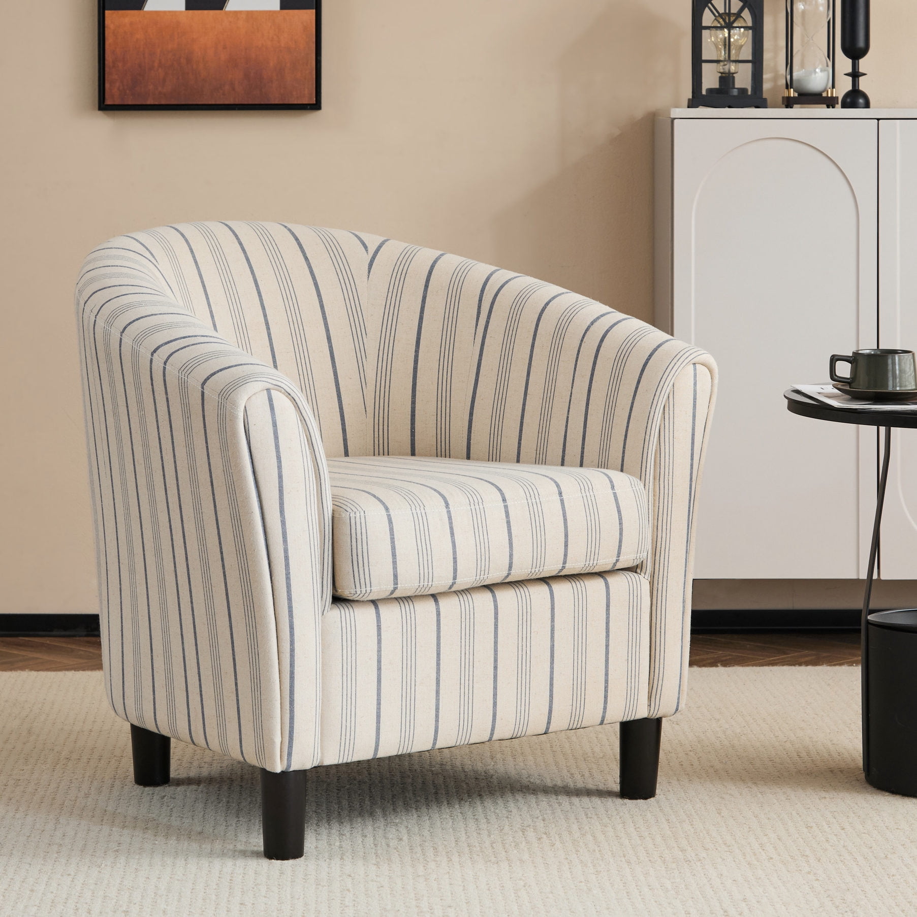 Fabric barrel chair - Striped for fashion - Solo relaxation ...