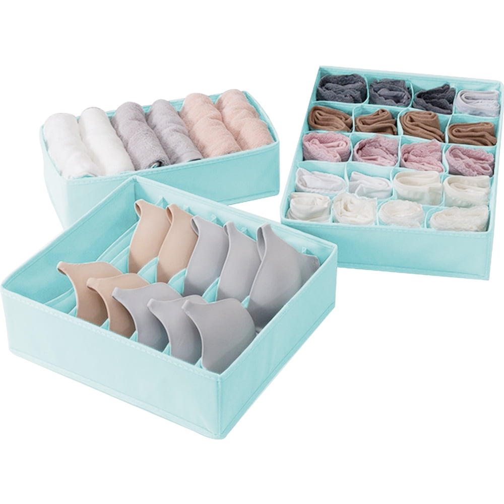 Fabric multifunctional socks storage box 3 piece box for household ...