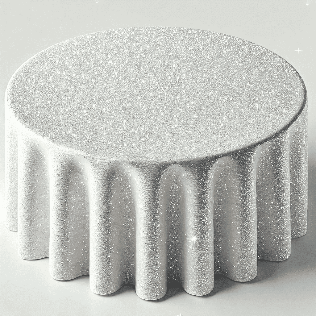 FabricLA 24-Inch Round Glitter Felt Table Runner, Modern, White ...