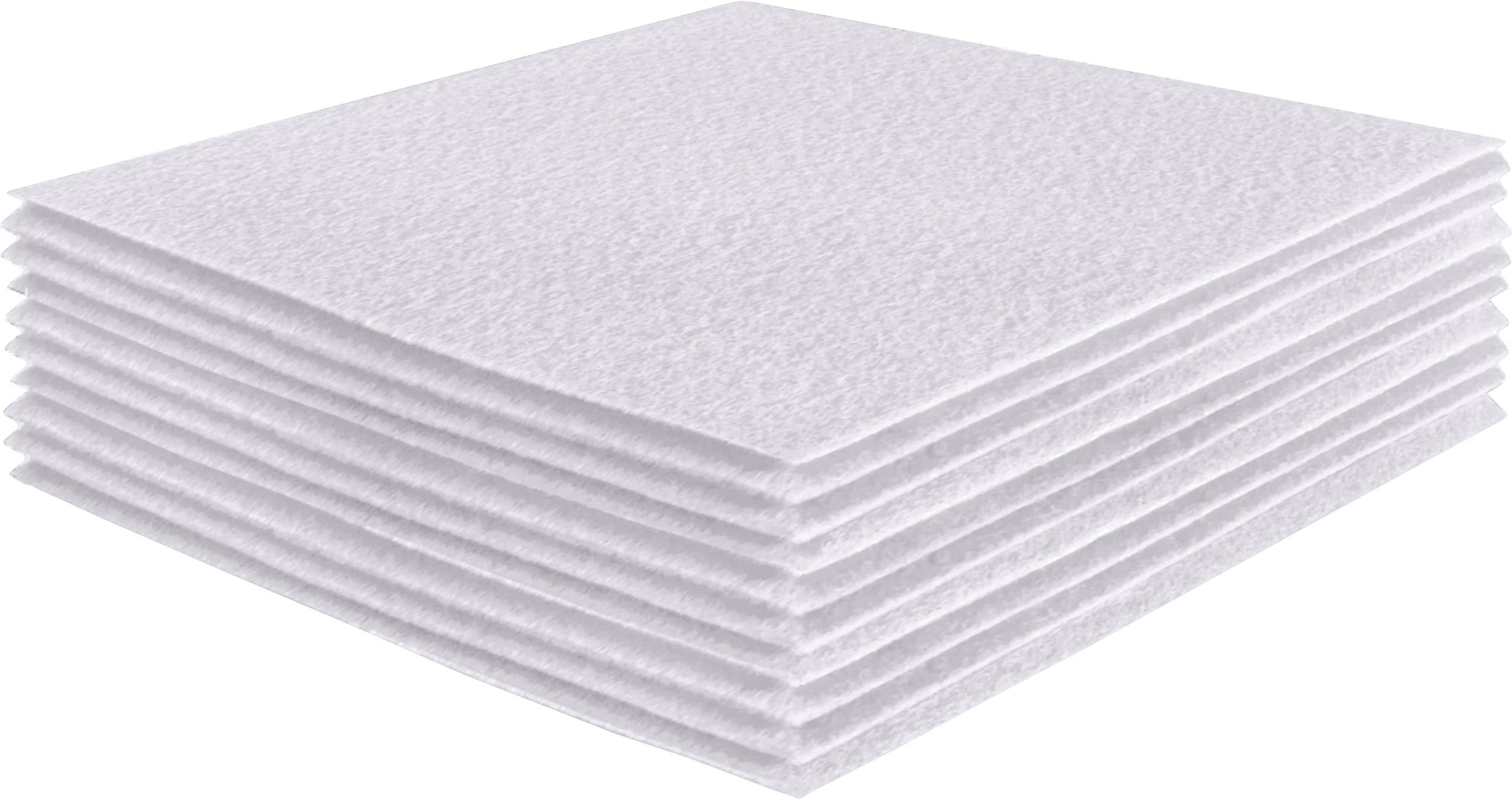 FabricLA Acrylic Felt Fabric, Pre Cut 12x12 Inches, White, 14 Pieces ...