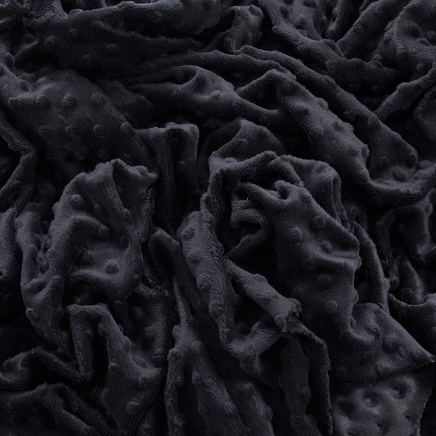 FabricLA Black Minky Fabric by The Yard | Oeko-TEX Certified Plush ...