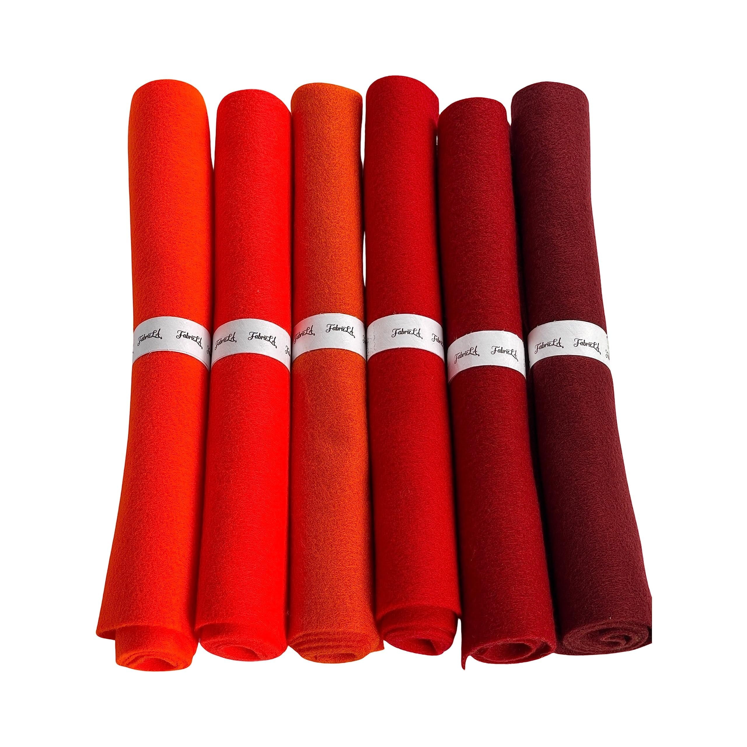 FabricLA Acrylic Felt Rolls 6 Pieces - 12'' X 18'' Assorted Autumn ...