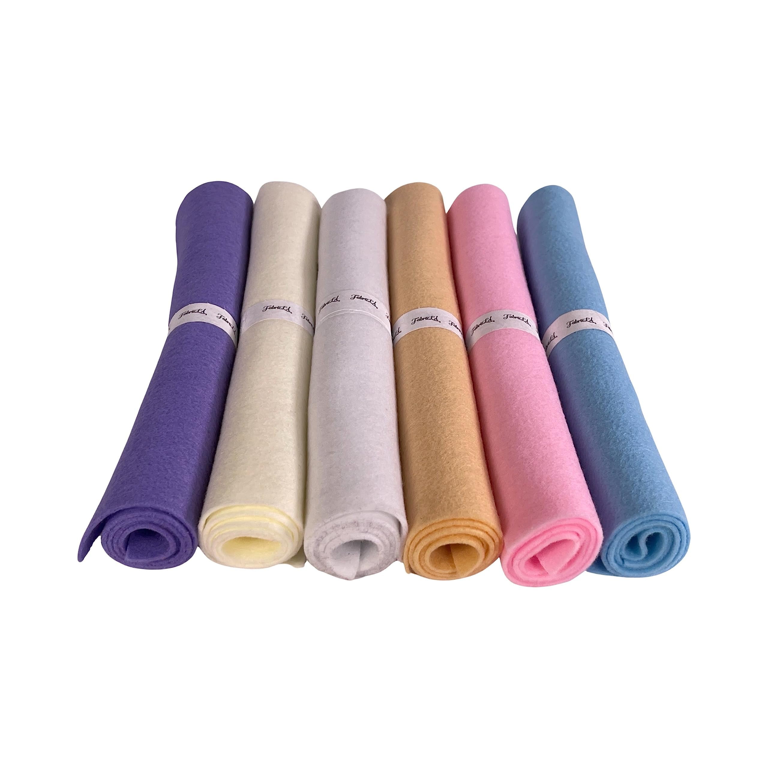 FabricLA Craft Felt Rolls 6 Pieces - 12" X 18" Inches Assorted Color ...
