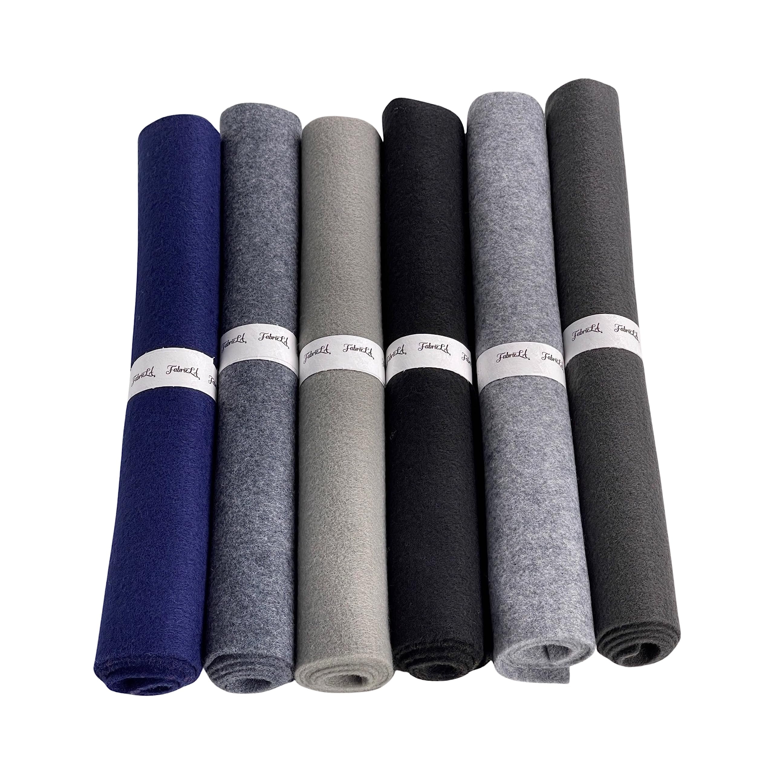 FabricLA Craft Felt Rolls 6 Pieces - 12" X 18" Inches Assorted Color ...