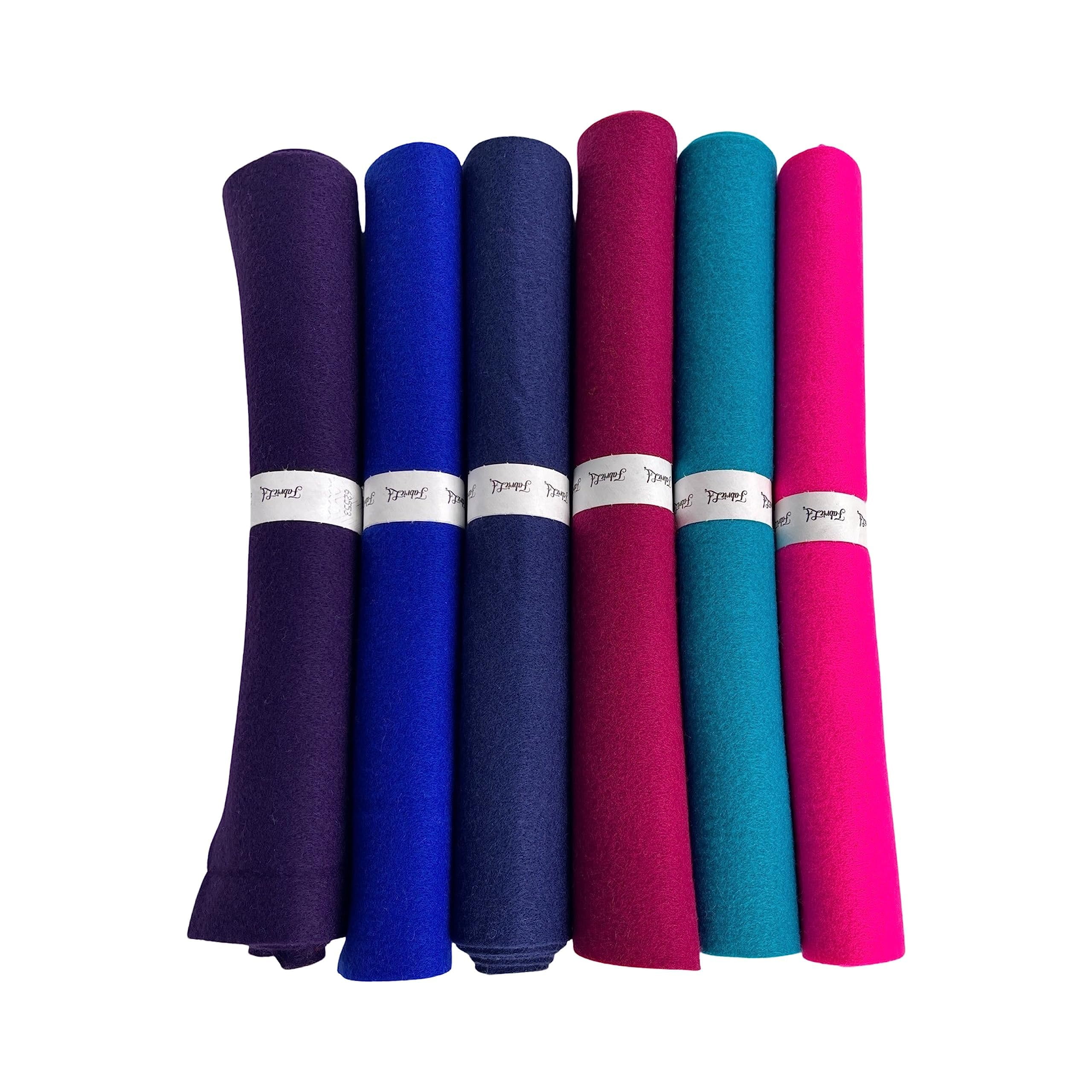 FabricLA Craft Felt Rolls 6 Pieces - 12" X 18" Inches Assorted Color ...