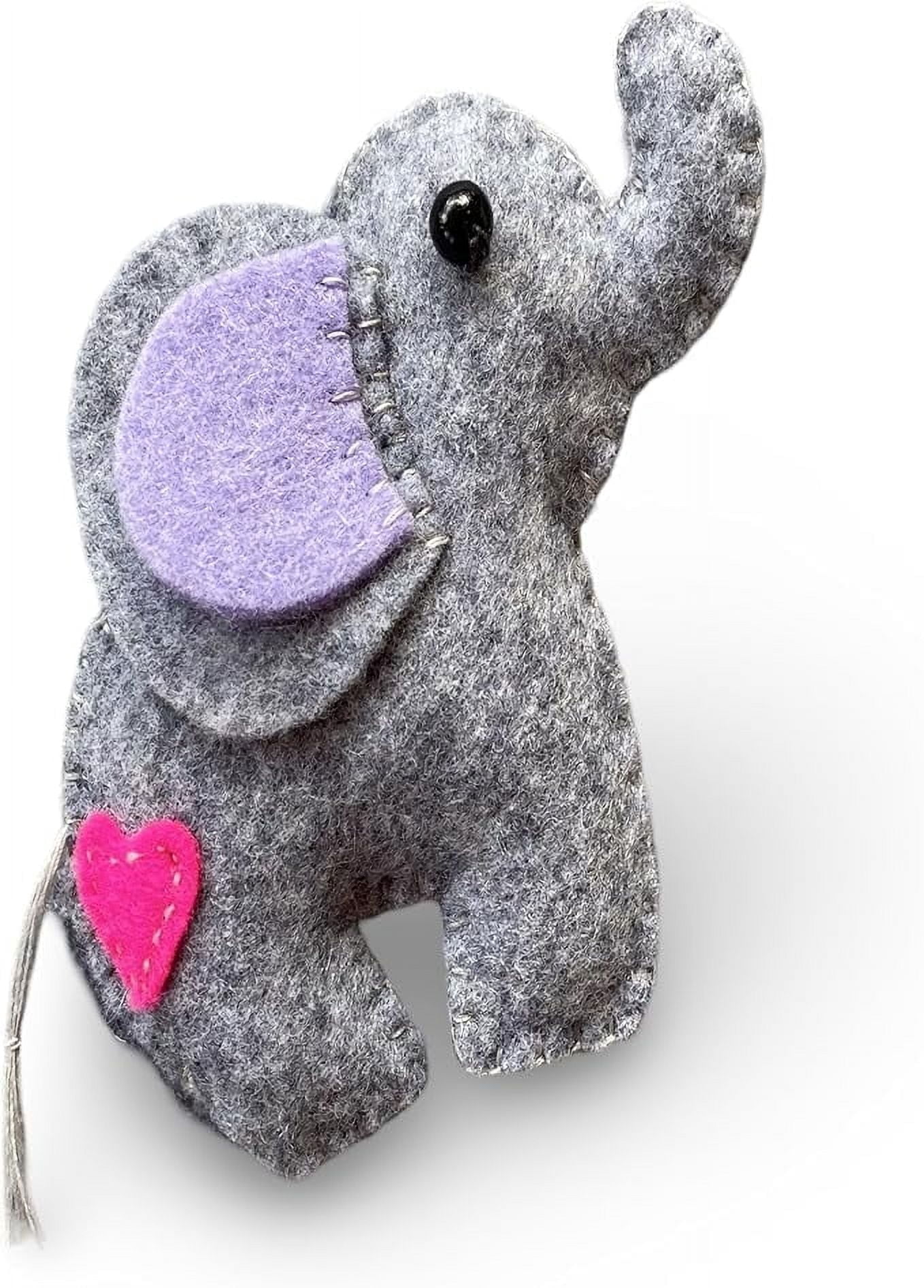 Felt Elephant Craft Kit by FabricLA | Beginner Sewing Project for Ages ...
