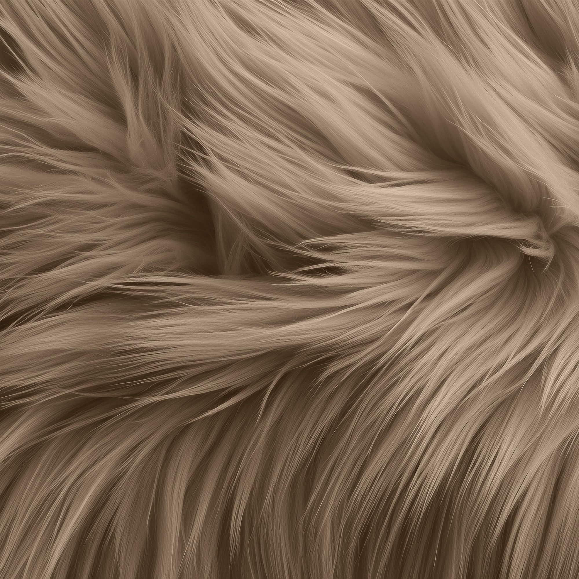 FabricLA Faux Fur Fabric | 48" Round Circular Fluffy Shaggy Faux Fur ...