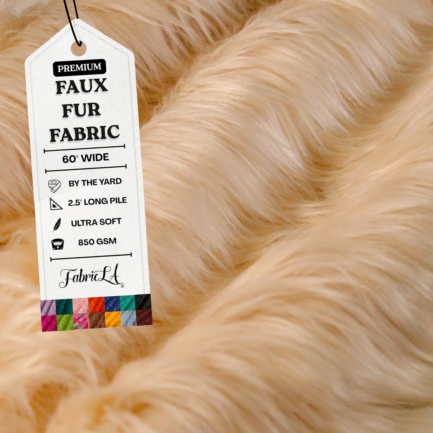 FabricLA Faux Fur Fabric Fluffy Fuzzy Fake Fur | Faux Fur Fabric by The ...