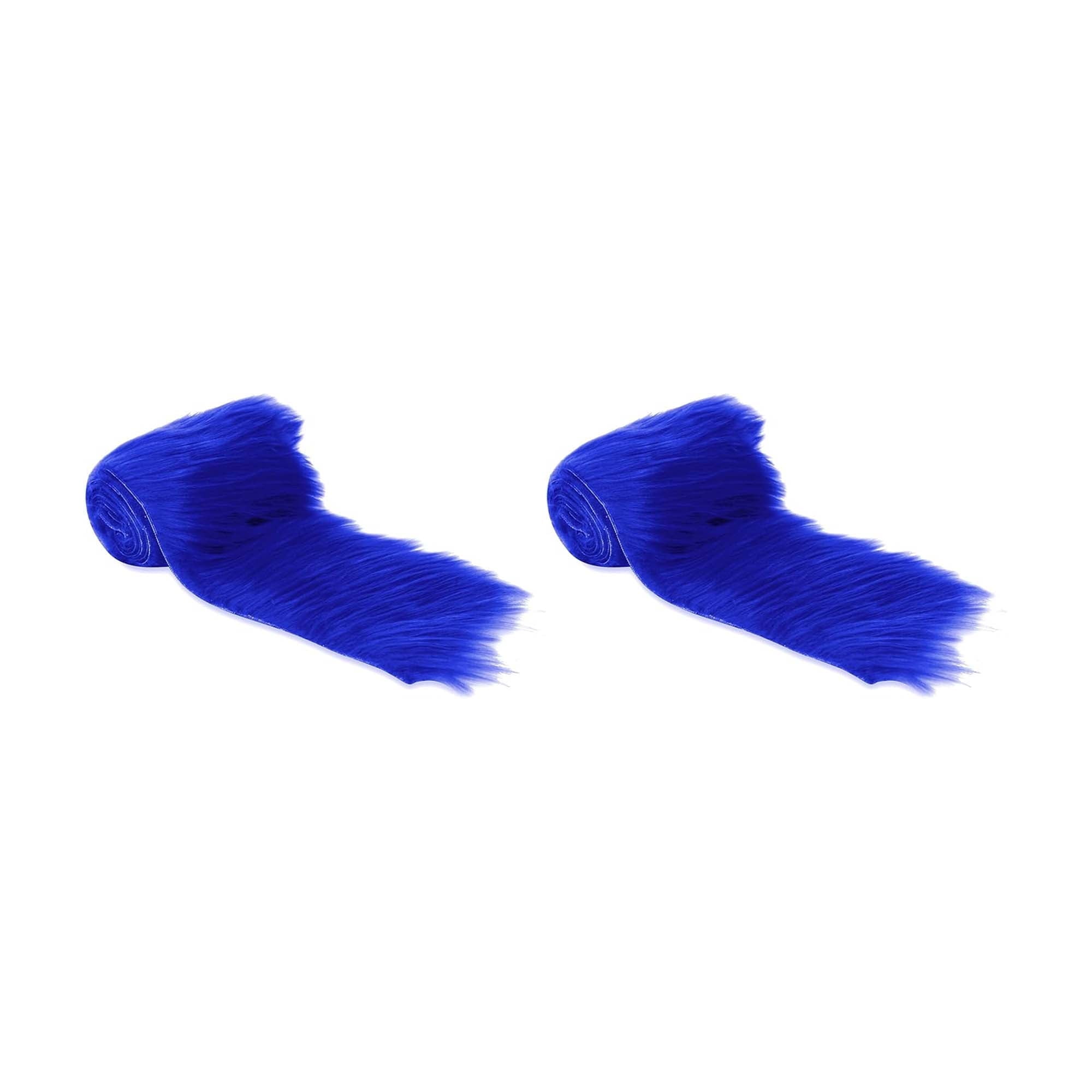 FabricLA Faux Fur Fabric Trim for Crafts | Royal Blue Fur Fabric | Fur ...