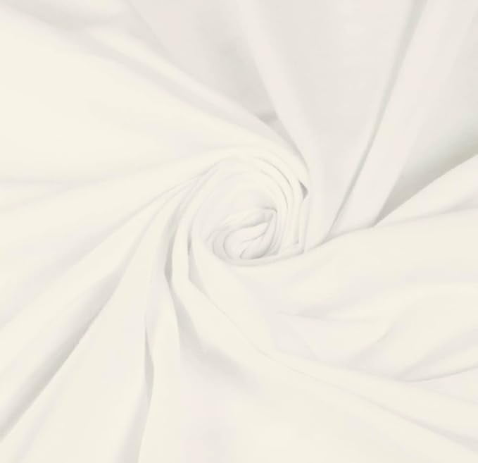 FabricLA Organic Cotton Jersey Knit Fabric - 60 Inch Wide White PFP, 2 ...