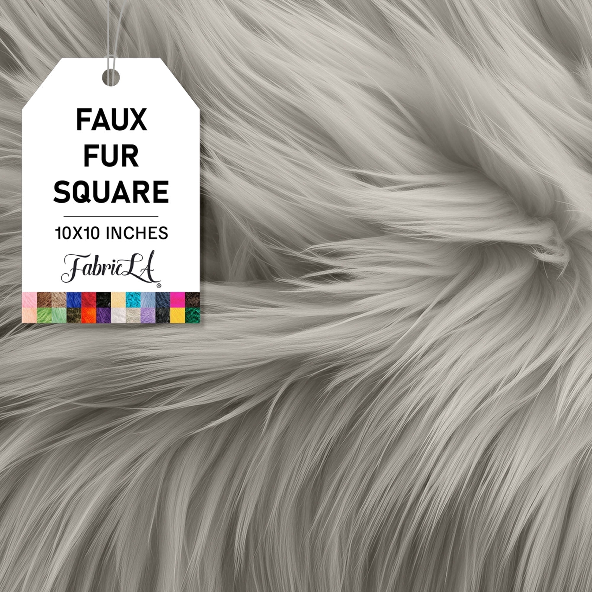 FabricLA Shaggy Faux Fur Fabric - 10" X 10" Inches Pre Cut - Use Fake ...