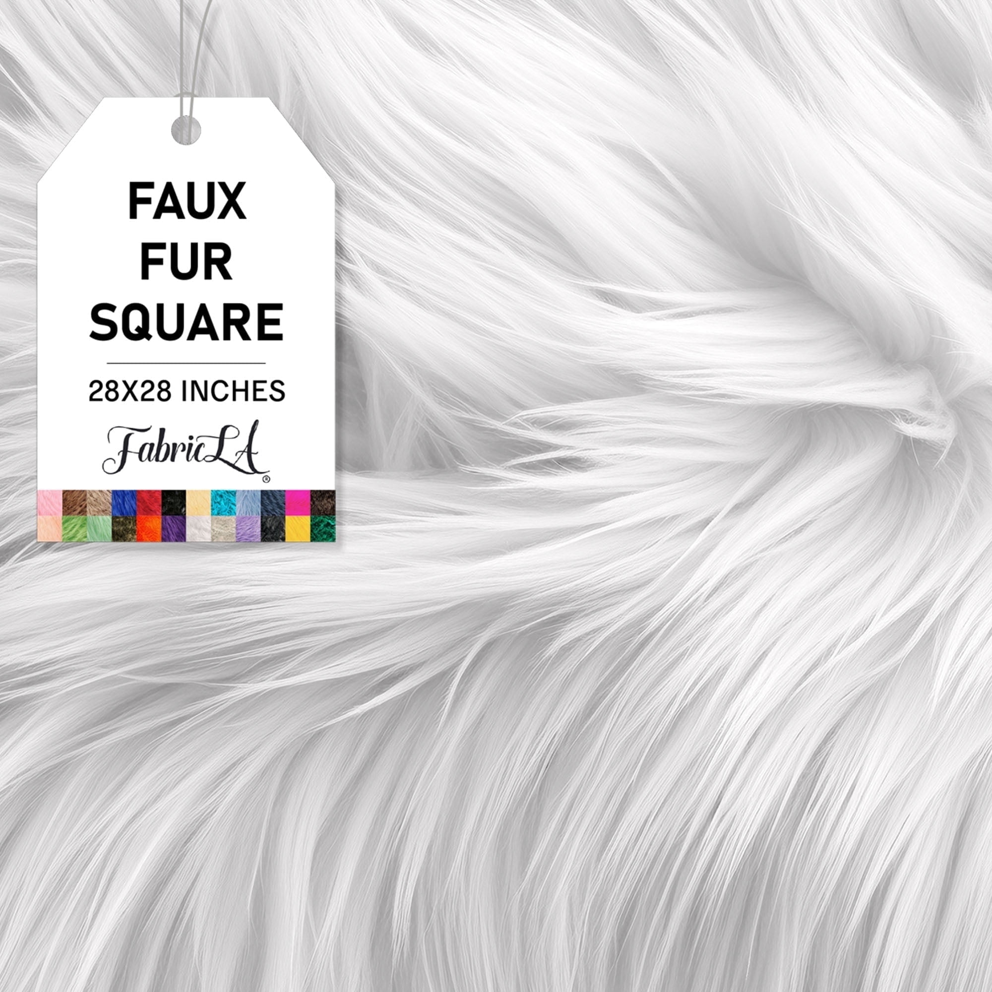 FabricLA Shaggy Long Pile Faux Fur Fabric - 28" X 28" Pre Cut - Fluffy ...