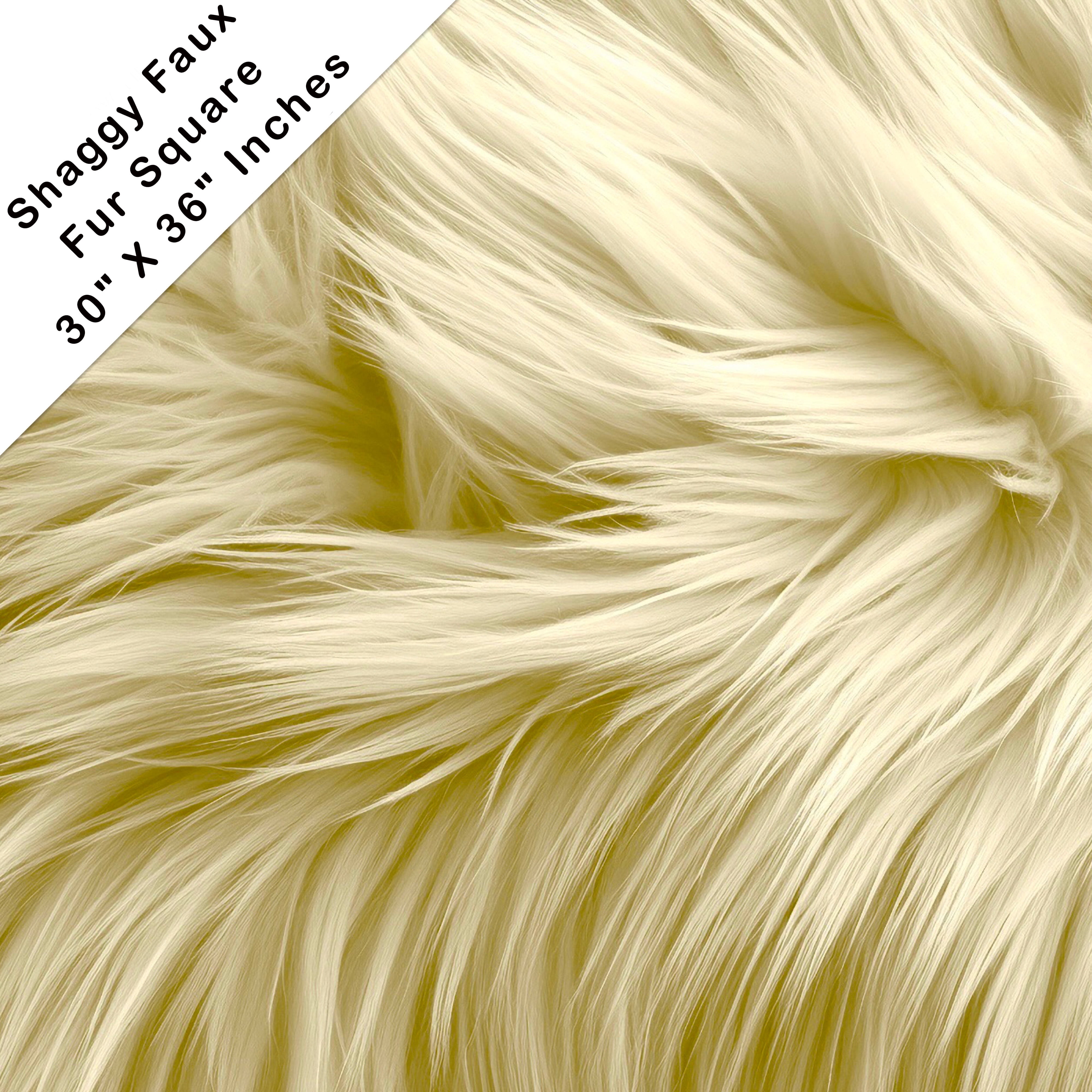 FabricLA Shaggy Faux Fur Fabric - 30" X 36" Inches Pre Cut - Use Fake ...