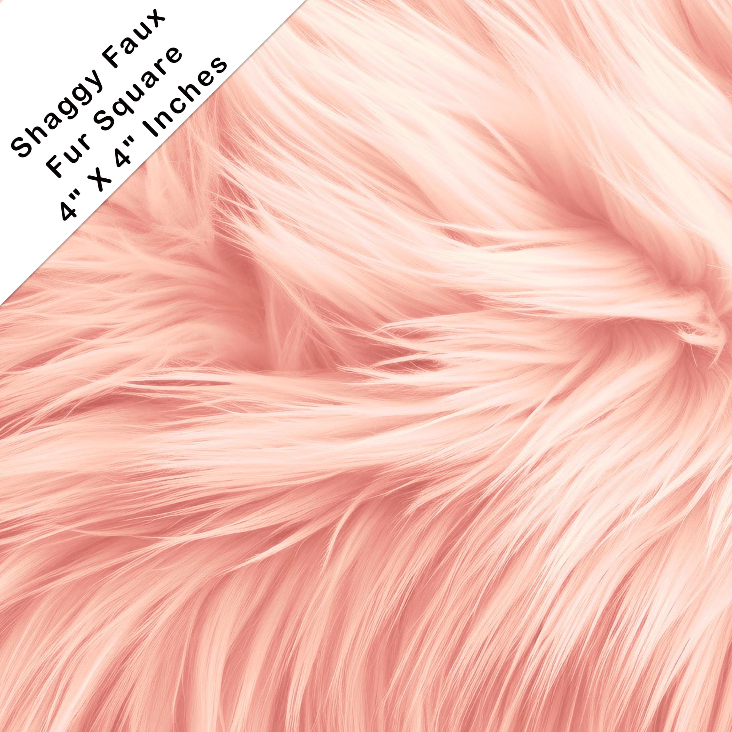 FabricLA Shaggy Faux Fur Square - 4" X 4" Inches Pre-Cut - Use Fake Fur ...