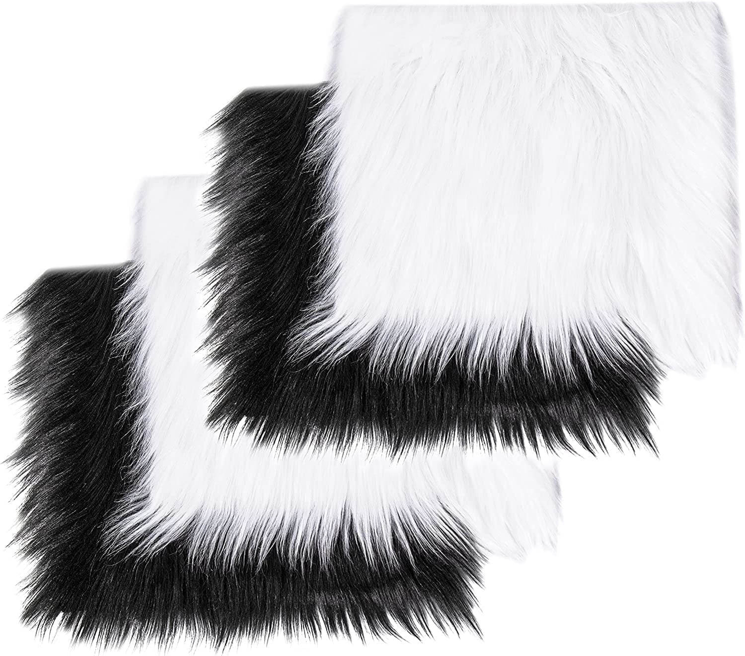 FabricLA Shaggy Faux Fur Fabric Material | 4" X 4" Inches Pre Cut Fur ...