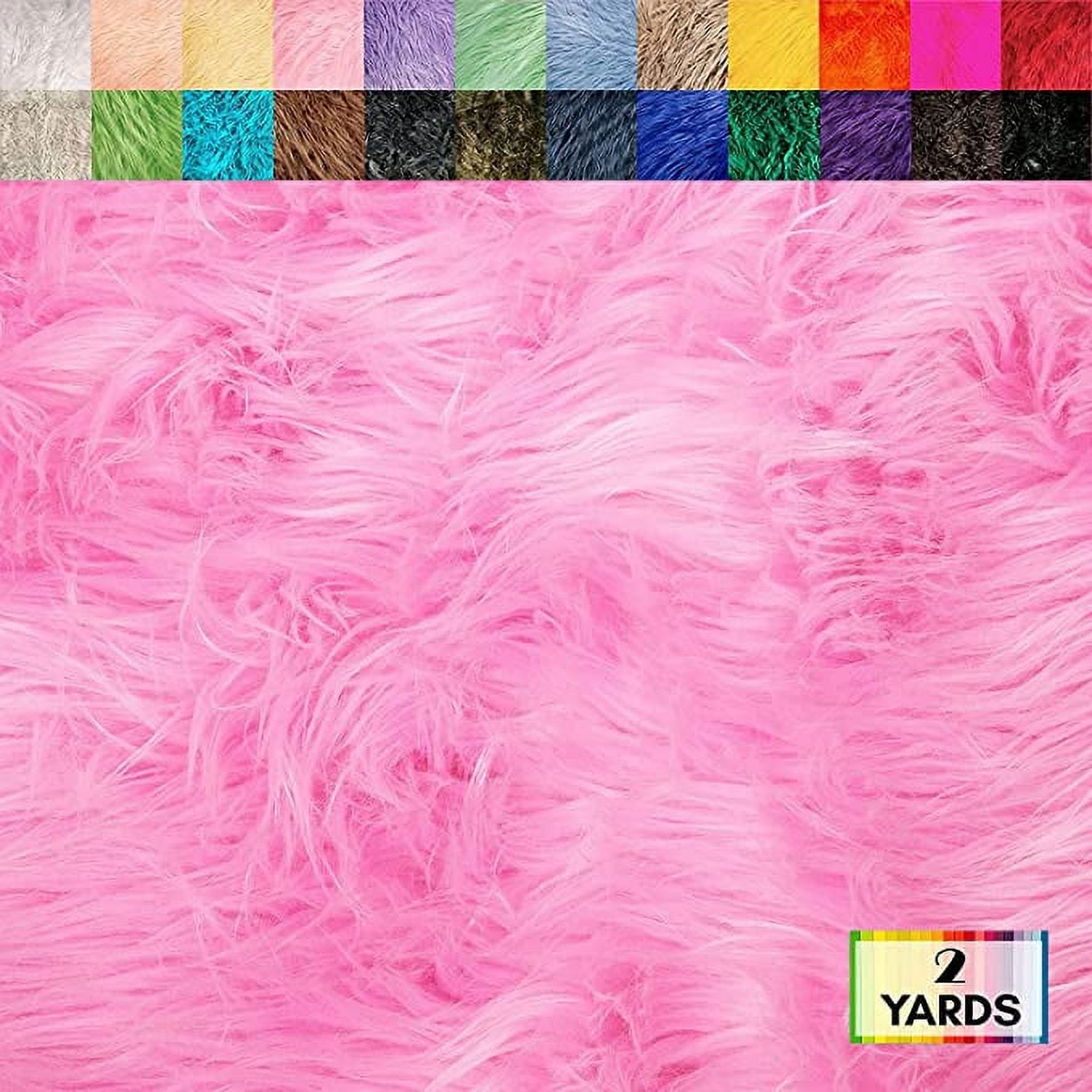 FabricLA Shaggy Faux Fur Fabric by The Yard - 72" x 60" Inches (180 cm ...