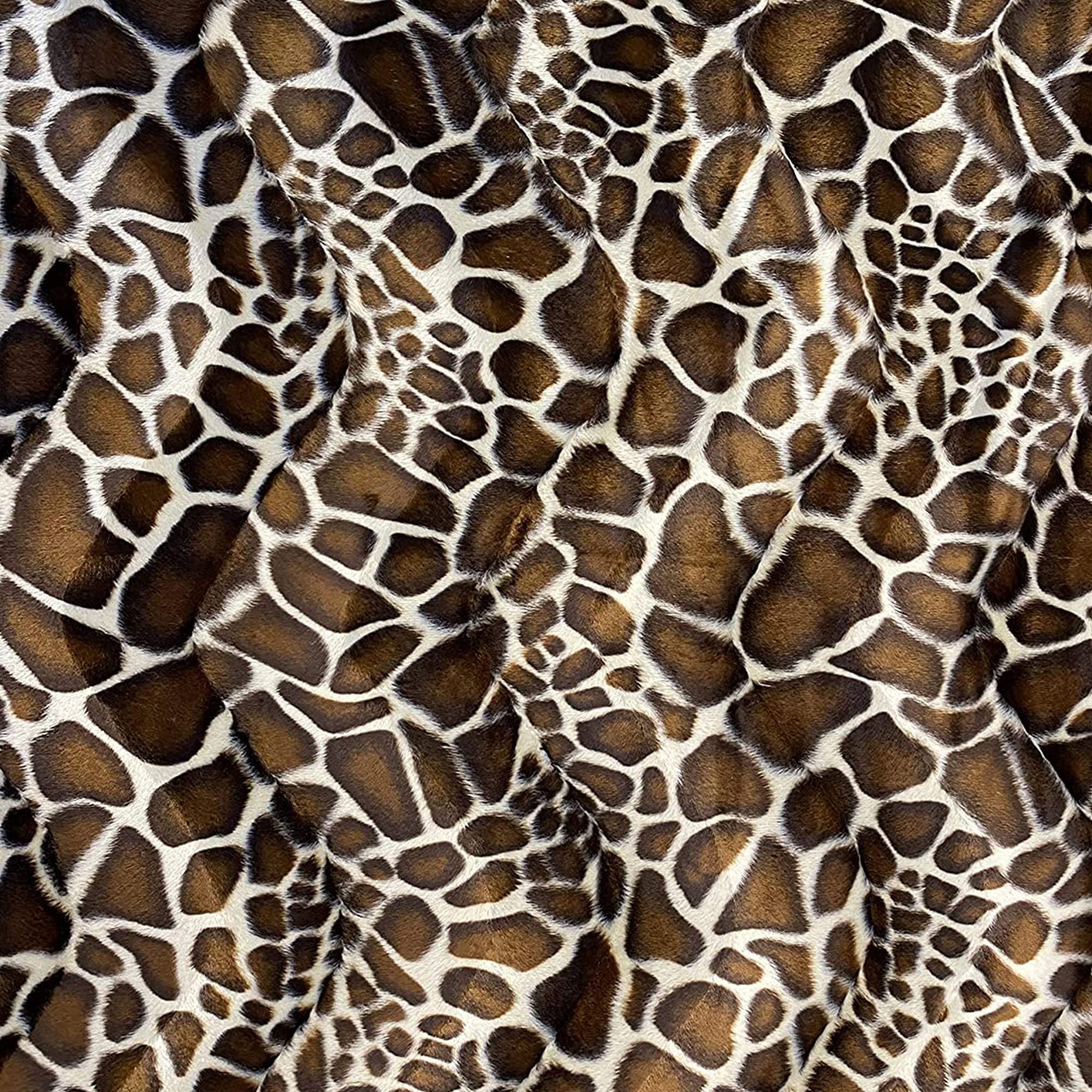 FabricLA Velboa S-Wave Animal Print Fabric - Short Pile Faux Animal Fur ...