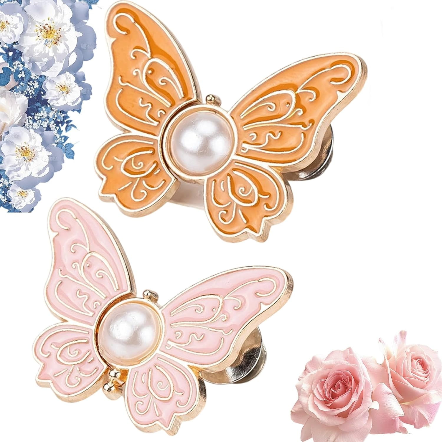 Fabricateup Detachable Butterfly Clips, 2-Pack Detachable Butterfly ...