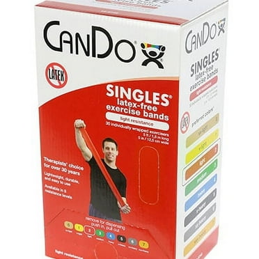 CanDo Exercise Band Strips, 4 foot Singles (40 Count) - Walmart.com
