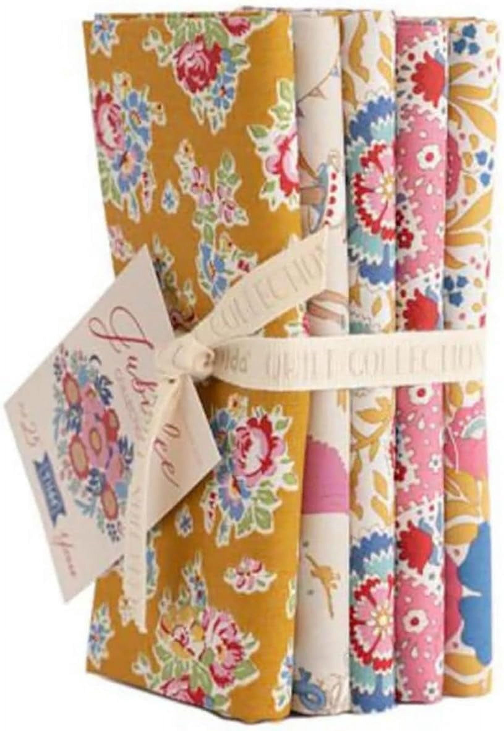 Fabrics 25th Anniversary Jubilee Quarter Bundle 5 Fabrics Mustard/ 20 x ...