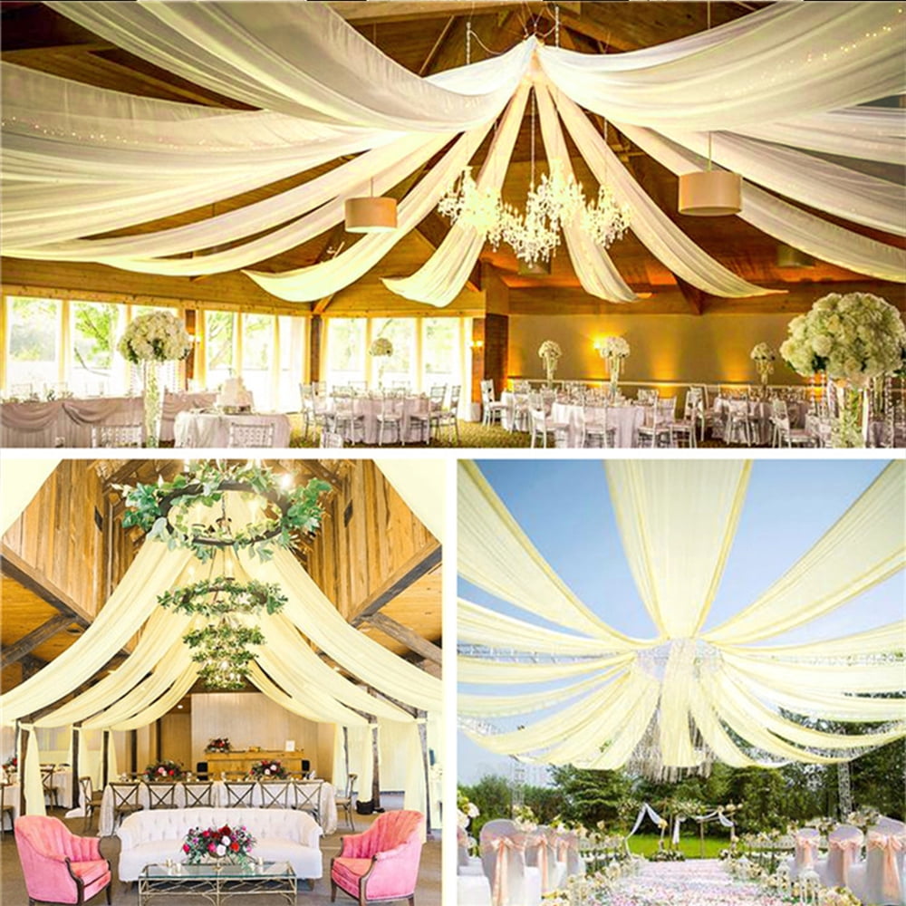 Fabrics for Ceiling Drapes Wedding Decoration Chiffon Sheer Draping ...